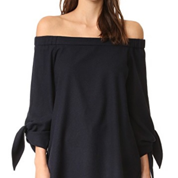 Tibi | Tops | Tibi Offshoulder Tunic Top Navy | Poshmark